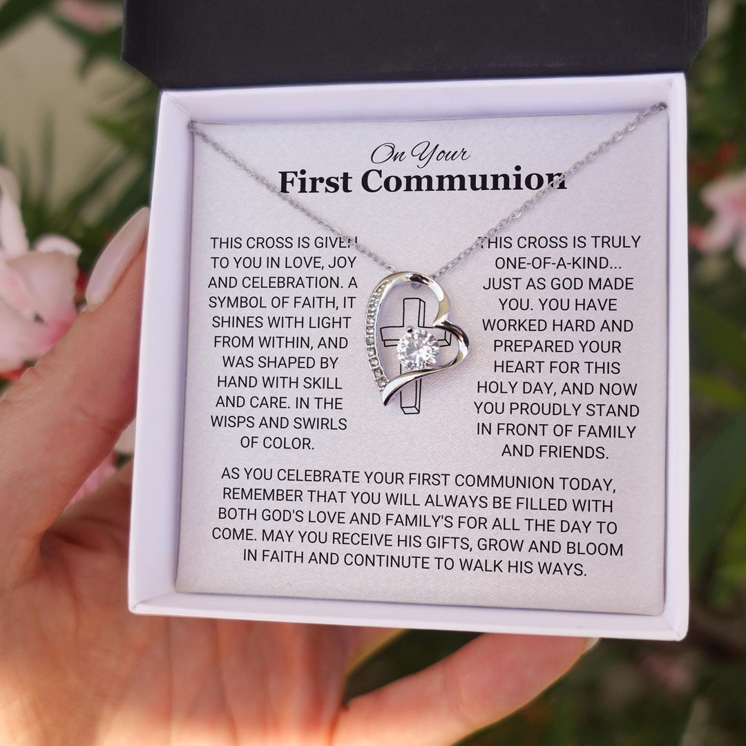 First Communion Gift for Girl Necklace 1st Communion Gift Goddaughter ...