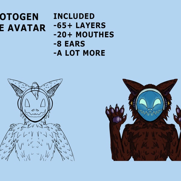 Protogen Mask Template - Etsy