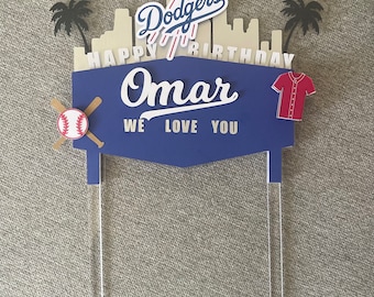 Los Angeles Dodgers Cupcake Toppers, MLB Dodgers Baseball Cake Topper ...