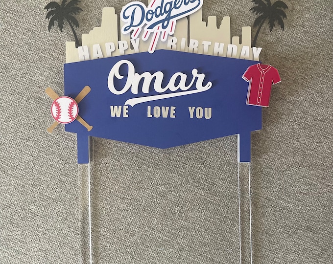3D LA Dodgers Cake Topper - Personalized/custom Party Decor- Birthday ...
