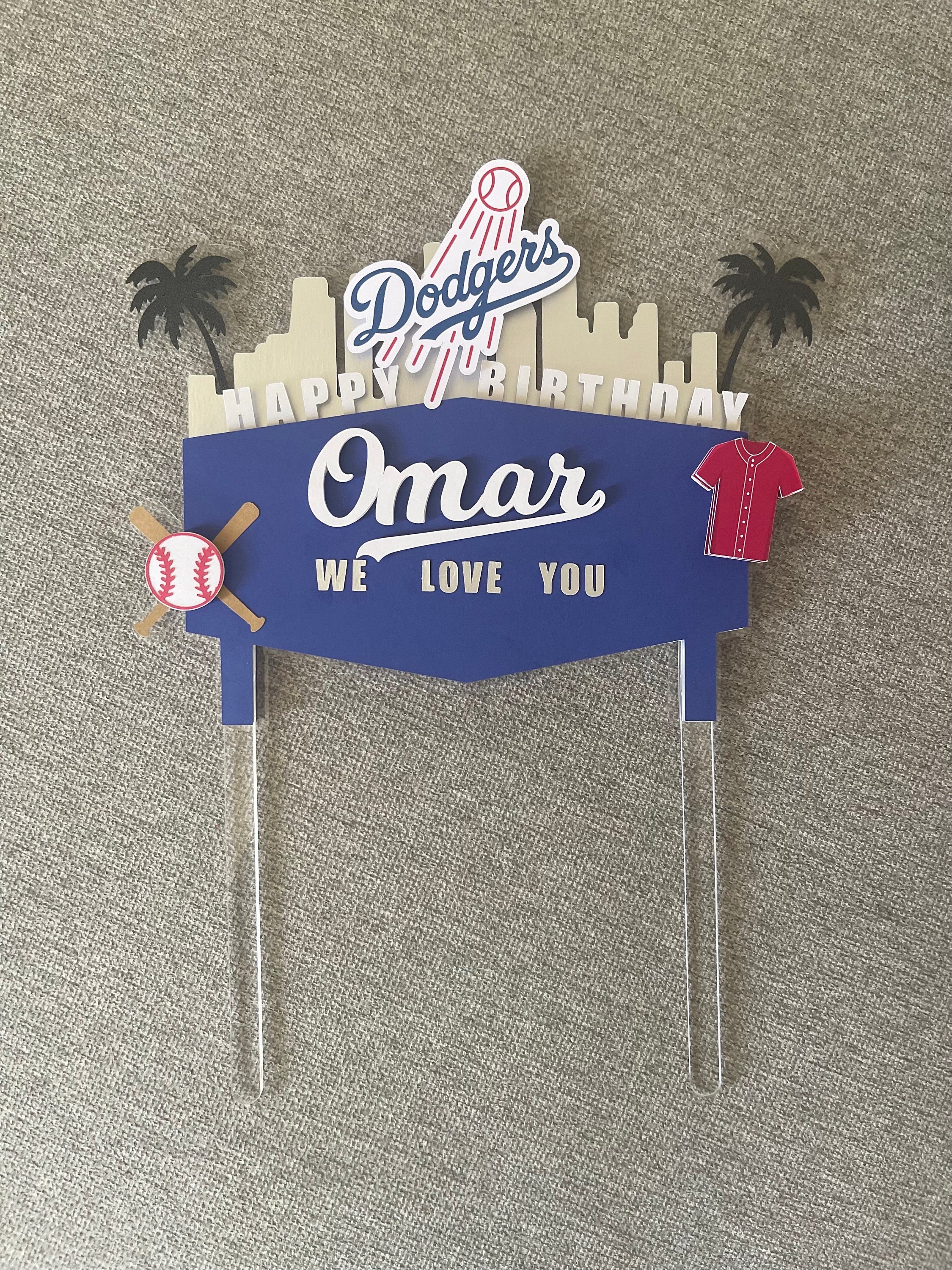 Dodgers Baseball Cake Topper - Etsy