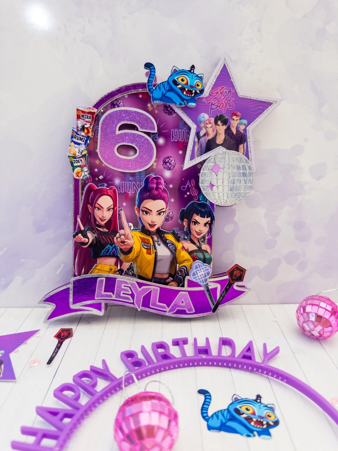 Kpop Demon Hunters Cake Topper/ Purple Cake Topper / Saja Boys ...