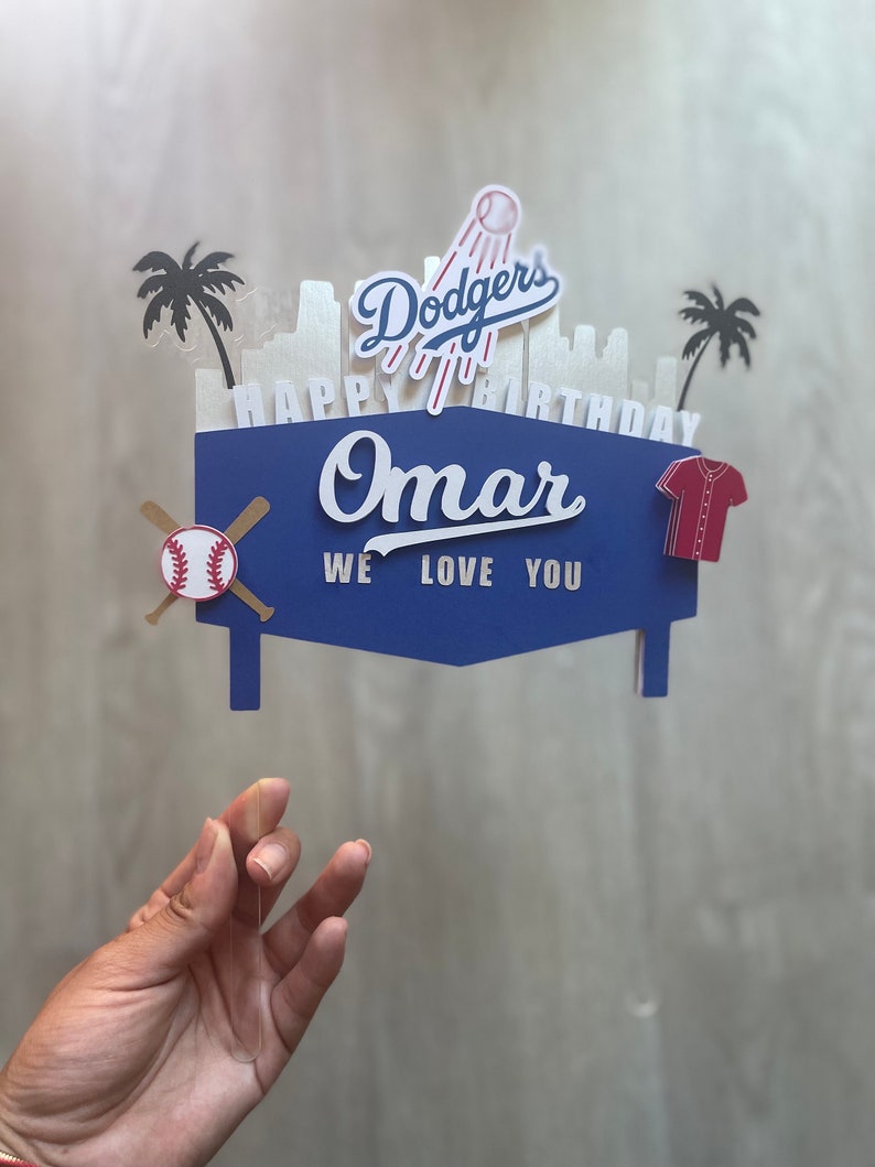 Dodgers Baseball Cake Topper - Etsy