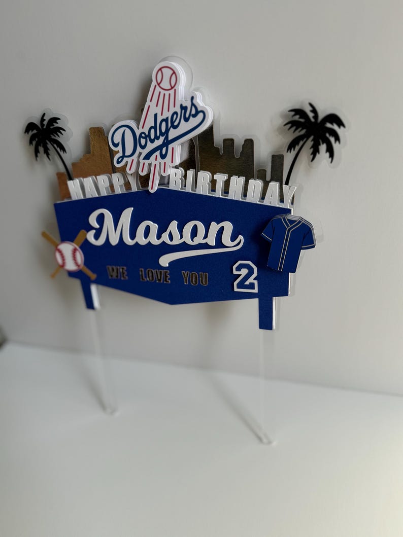 Dodgers Baseball Cake Topper - Etsy