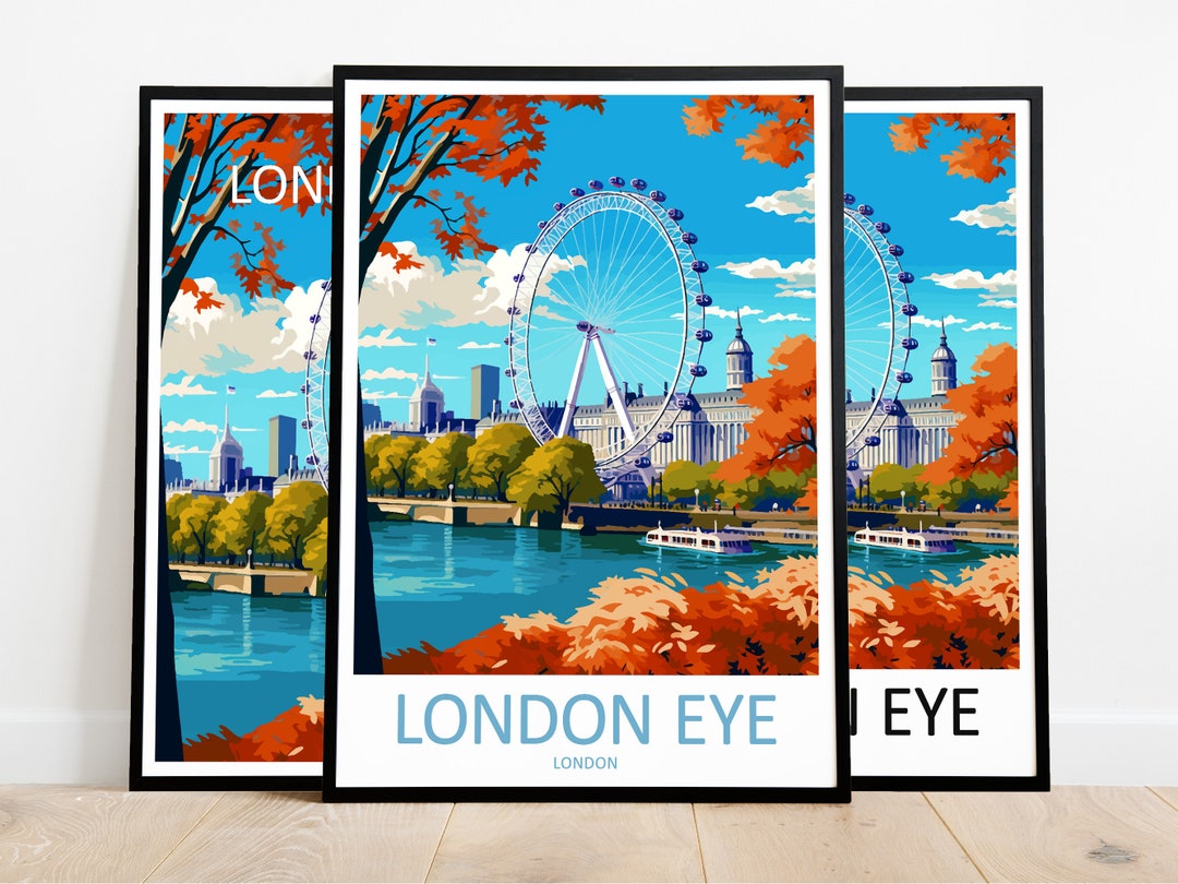 London Eye Travel Print Art London Eye Poster London Wall Art Decor ...