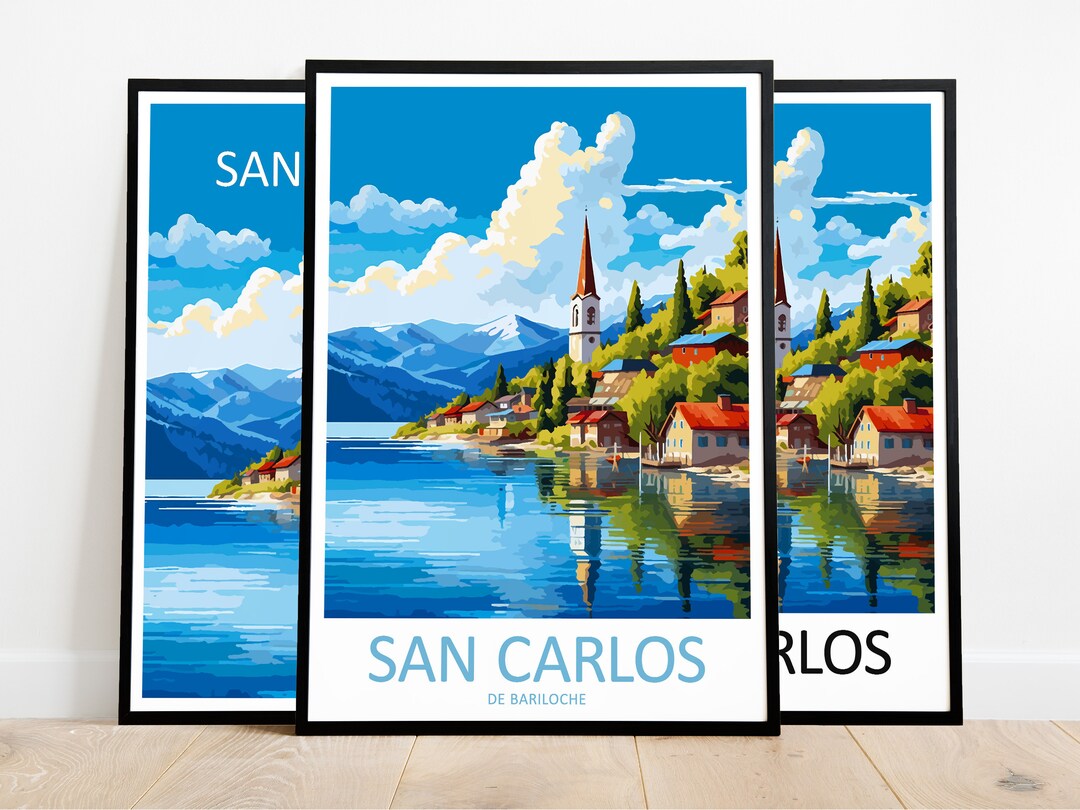 San Carlos Travel Print San Carlos Art Poster De Bariloche Art Print ...
