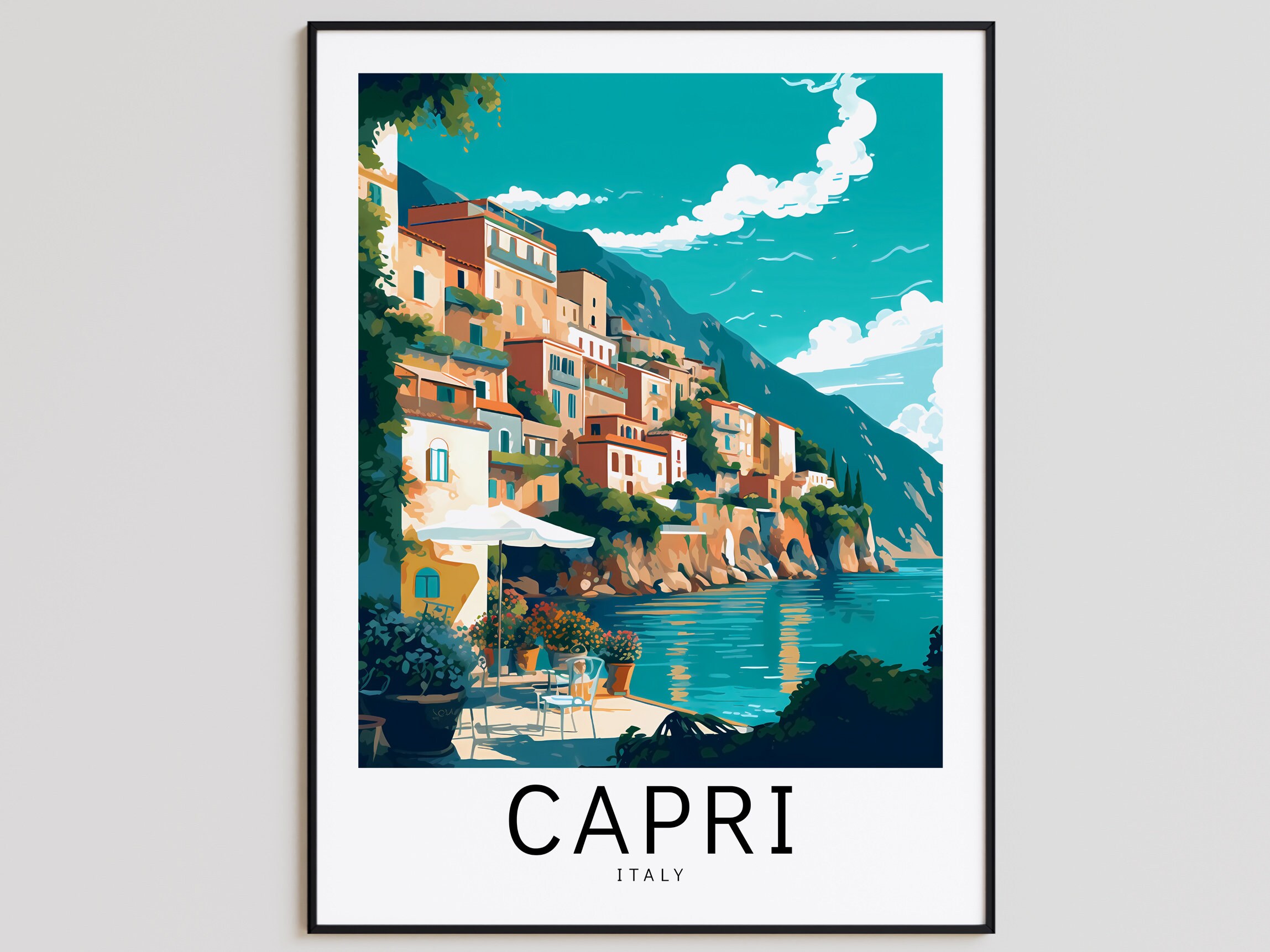 Capri Travel Poster Italy Capri Print Capri Gift Capri - Etsy