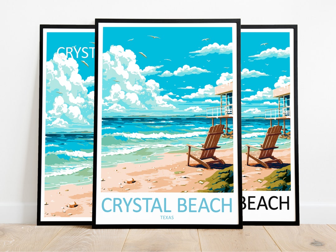 Crystal Beach Travel Print Crystal Beach Art Poster Texas Art Print ...