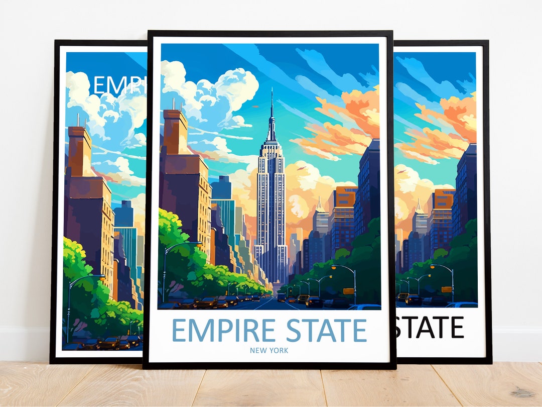 Empire State Travel Poster Empire State Print New York Art Print Empire ...