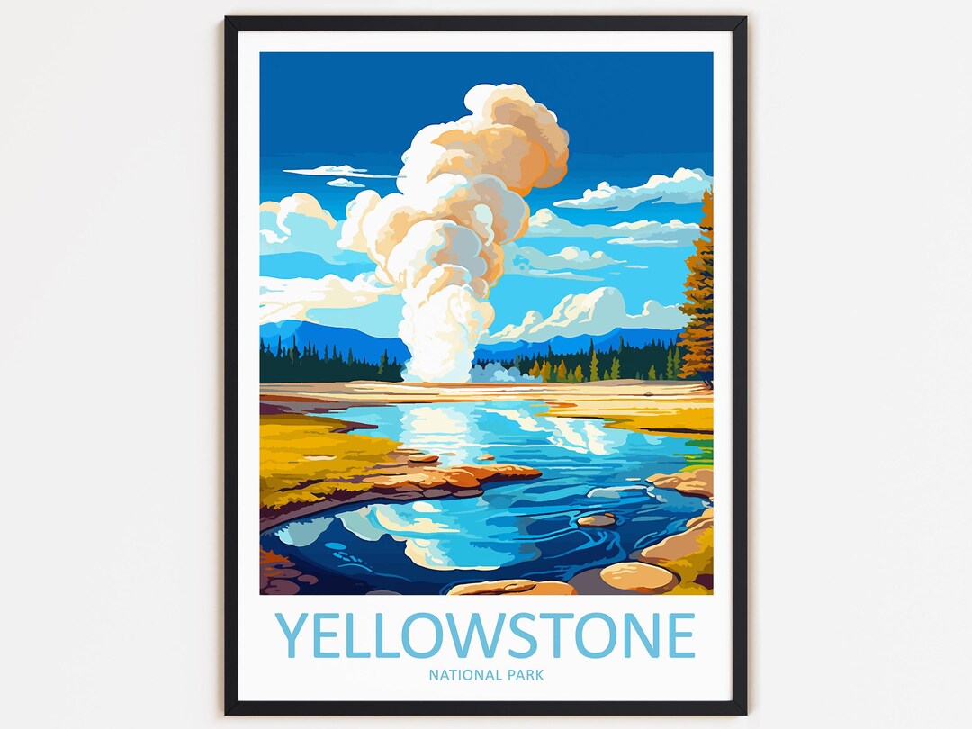 Yellowstone National Park Travel Print Wall Decor Wall Art Yellowstone ...