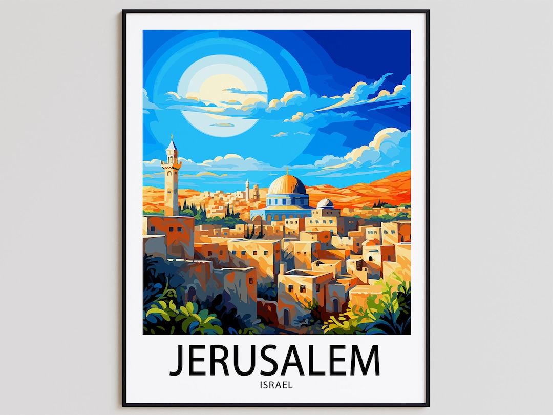 Jerusalem Travel Poster Jerusalem Print Israel Art Print Jerusalem Gift ...
