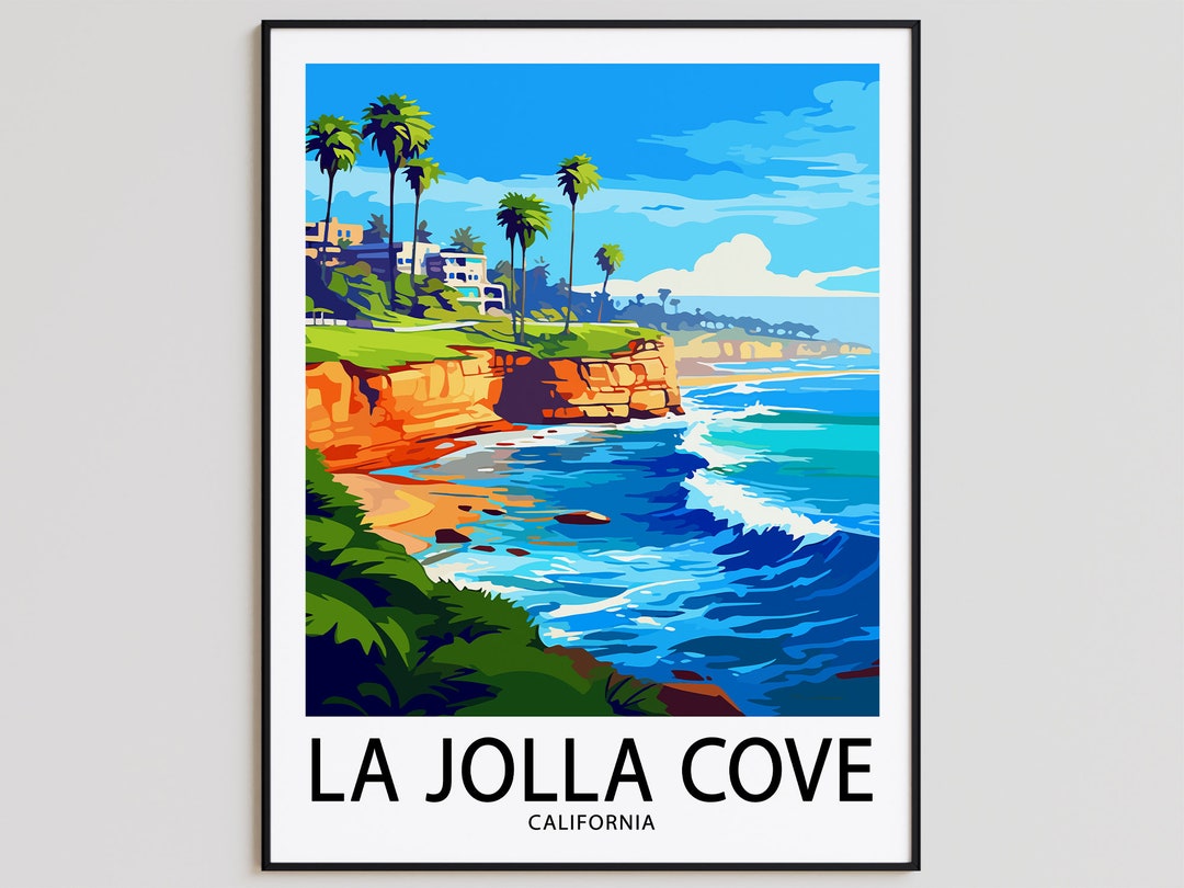 La Jolla Cove Travel Poster La Jolla Cove Print California Art Print La ...