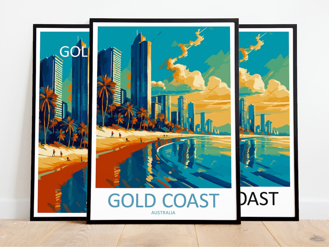 Gold Coast Travel Print Art Gold Coast Poster Australia Wall Art Decor ...