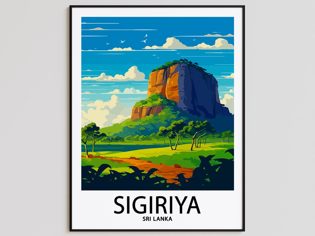Sigiriya Travel Poster Sigiriya Print Sri Lanka Art Print Sigiriya Gift ...