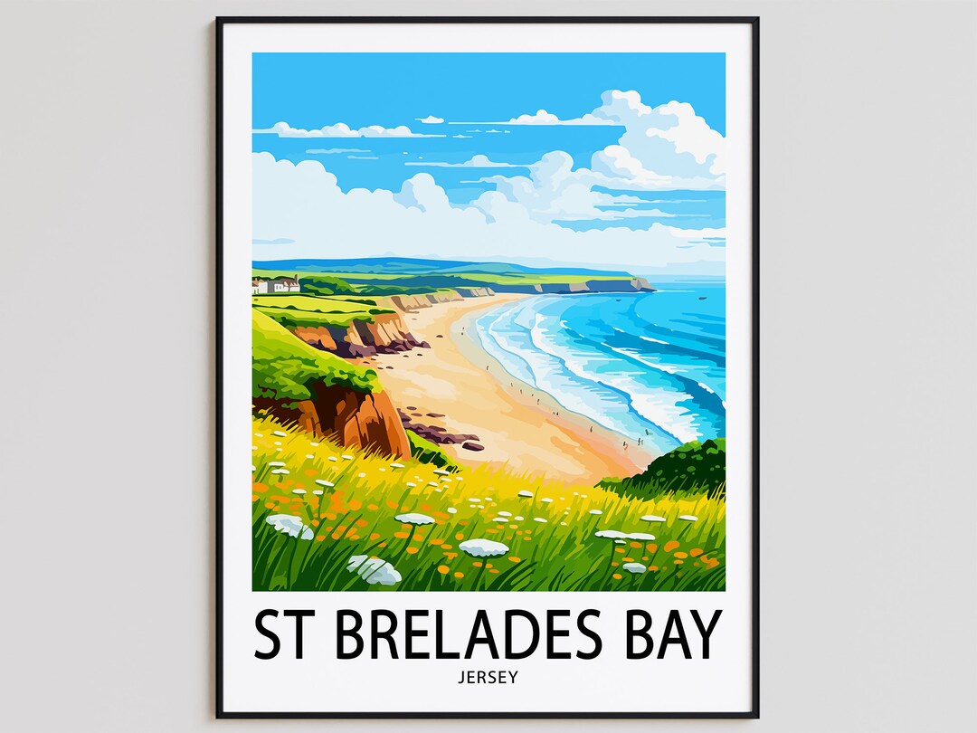 St Brelades Bay Travel Poster St Brelades Bay Print Jersey Art - Etsy