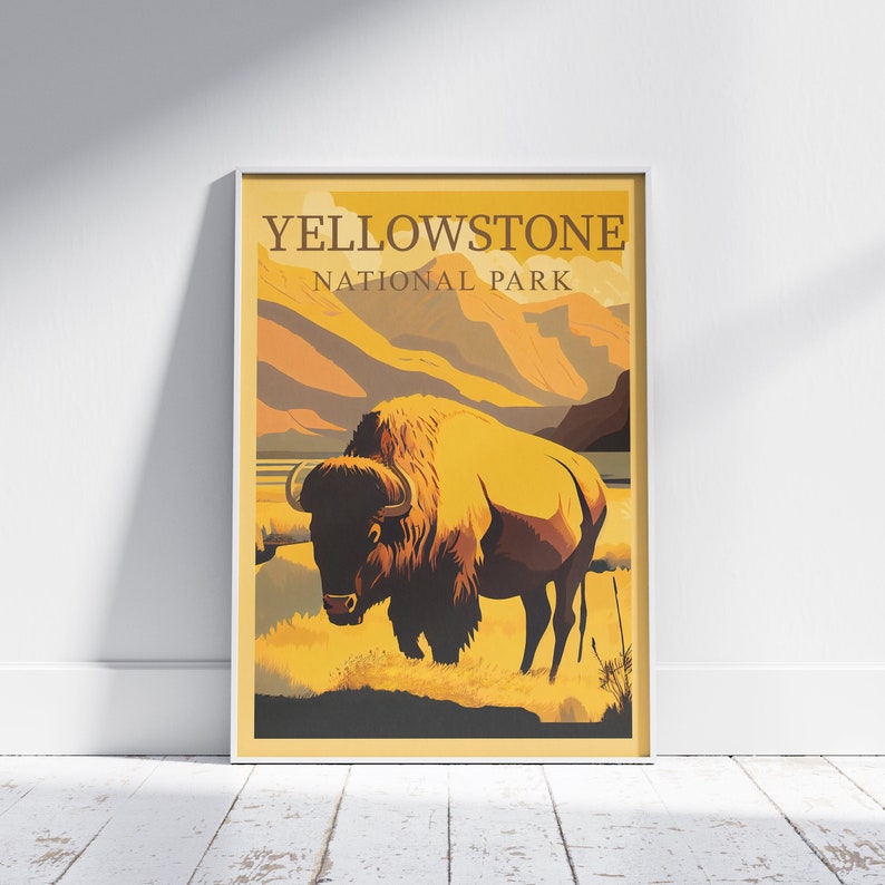 YELLOWSTONE Poster Vintage National Park Poster National - Etsy