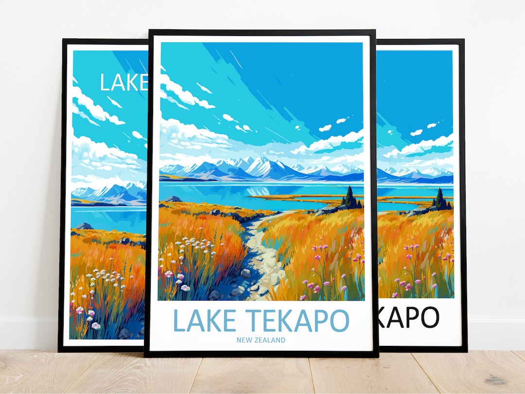 Lake Tekapo Travel Print Lake Tekapo Art Poster New Zealand Art Print ...