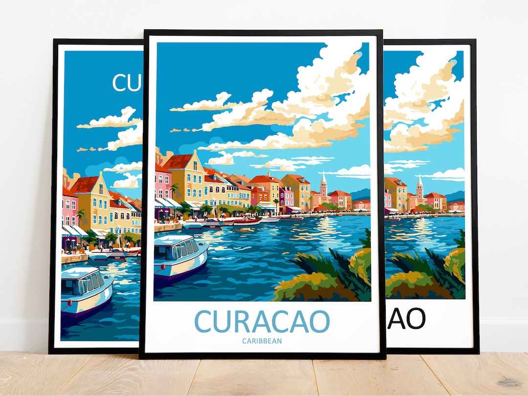 Curacao Travel Print Art Curacao Poster Caribbean Wall Art Decor ...
