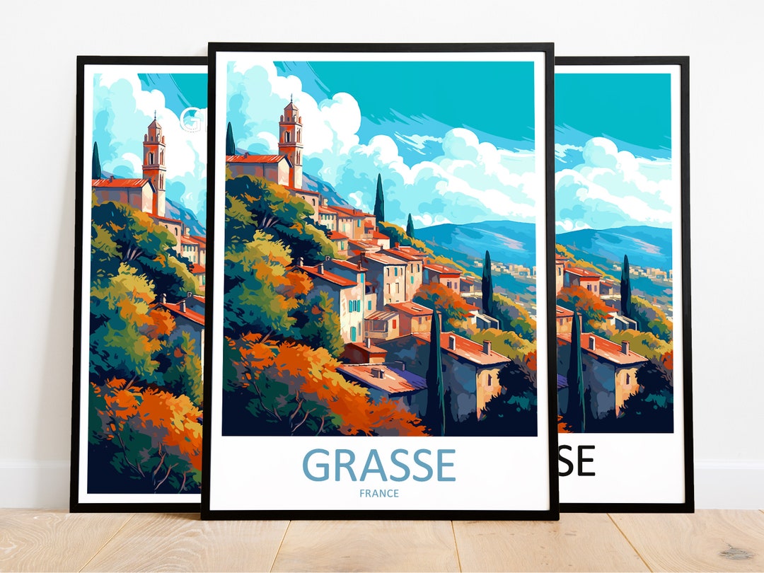 Grasse Travel Print Art Grasse Poster France Wall Art Decor Grasse Gift ...