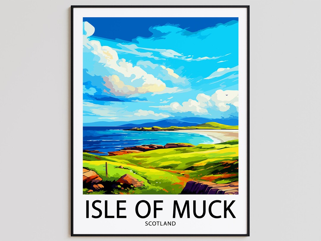 Isle of Muck Travel Poster Isle of Muck Print Scotland Art - Etsy