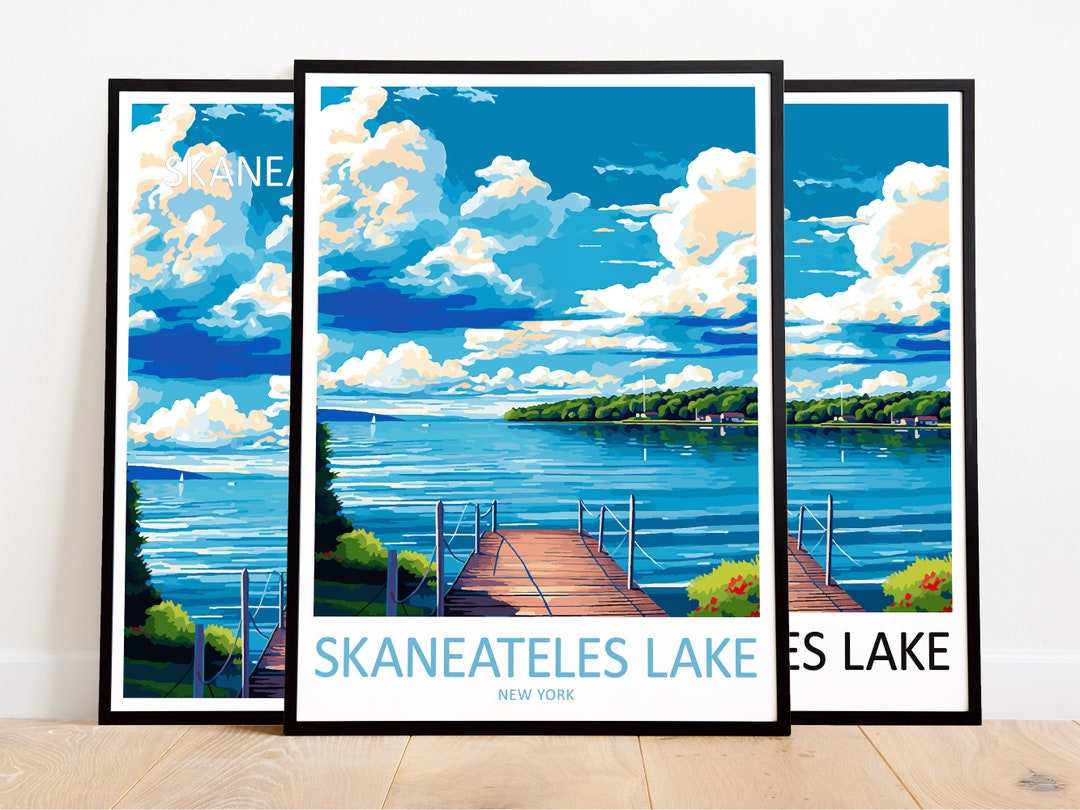 Skaneateles Lake Travel Poster Skaneateles Lake Print New York Art ...