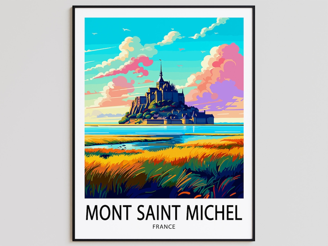 Mont Saint Michel Travel Poster Mont Saint Michel Print France Art ...