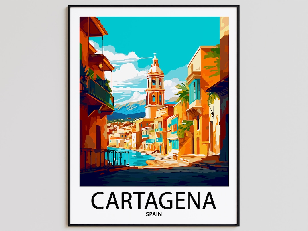 Cartagena Reise Poster Cartagena Druck Spanien Art Print Cartagena ...