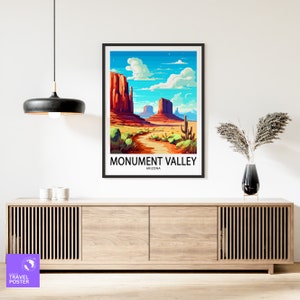 Monument Valley Travel Poster Monument Valley Print Arizona Art Print ...