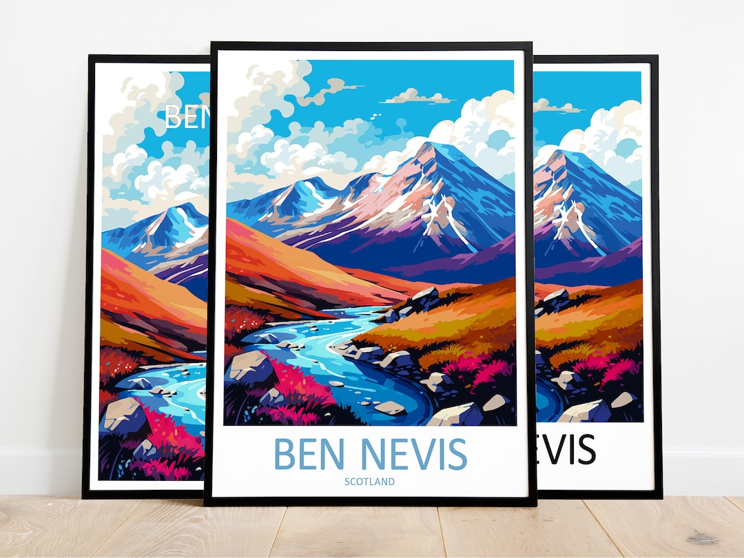 Ben Nevis Travel Print Art Ben Nevis Poster Scotland Wall Art Decor Ben ...