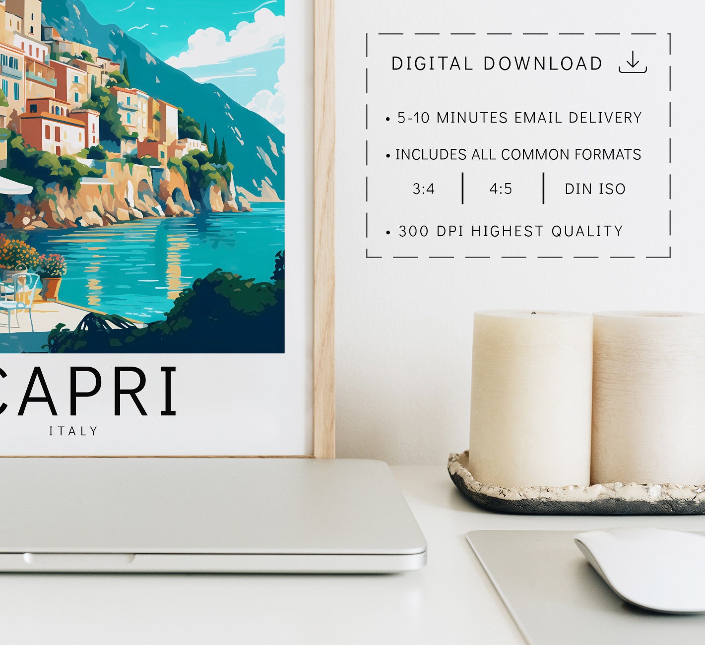 Capri Travel Poster Italy Capri Print Capri Gift Capri - Etsy
