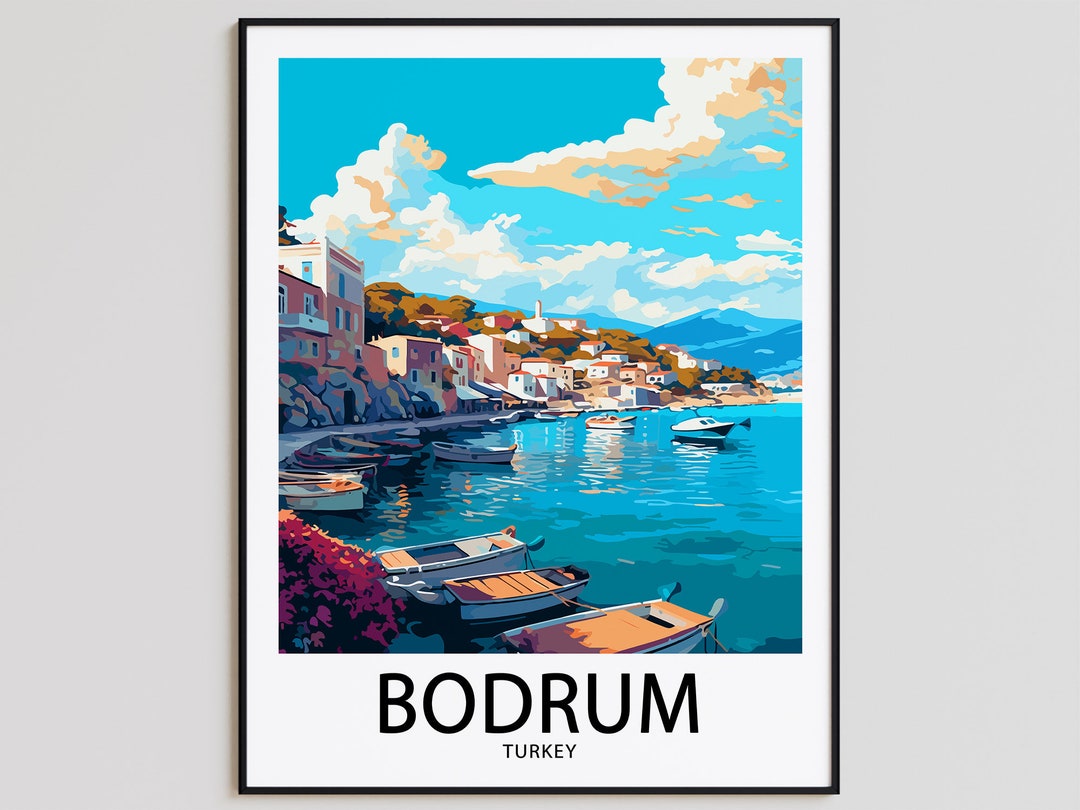Bodrum Travel Poster Bodrum Print Turkey Art Print Bodrum Gift Bodrum ...