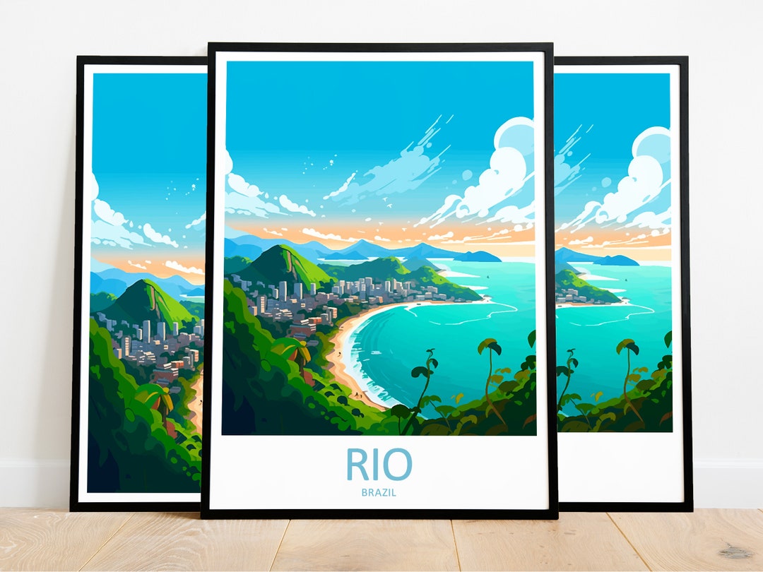 Rio Travel Poster Rio Print Brazil Art Print Rio Gift Rio Wall Art Rio ...