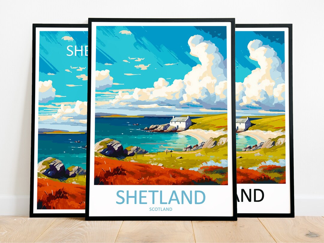 Shetland Travel Print Art Shetland Poster Scotland Wall Art Decor ...