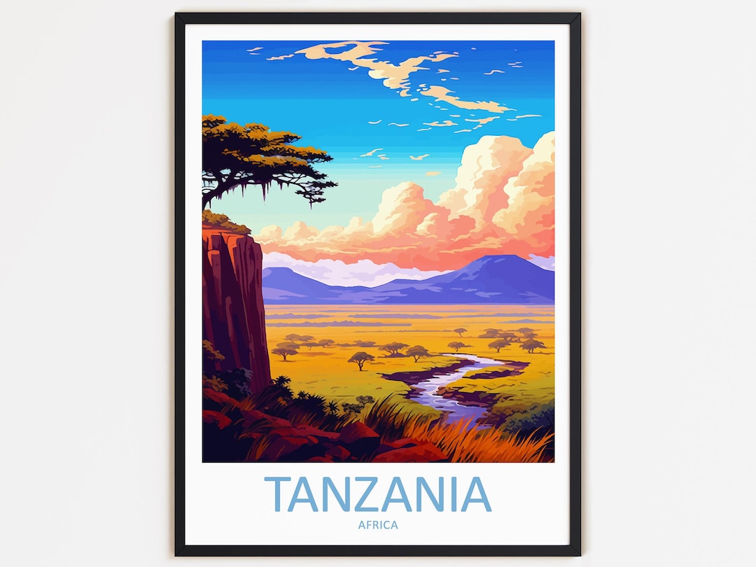 Tanzania Travel Print Wall Decor Wall Art Tanzania Wall Hanging Home ...
