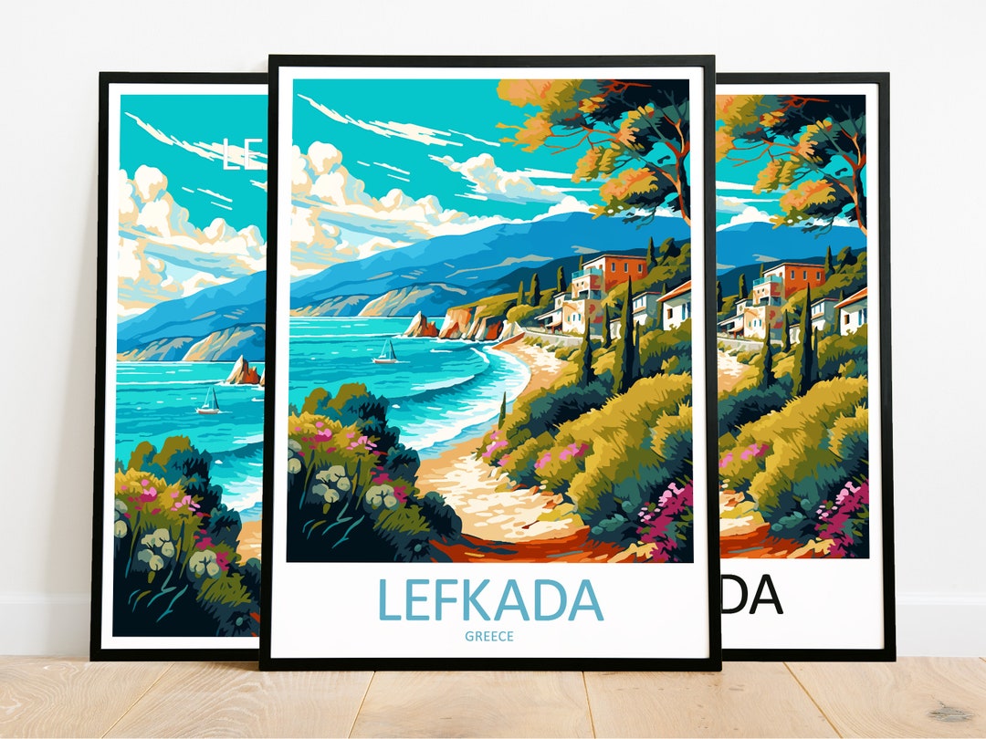 Lefkada Travel Print Art Lefkada Poster Greece Wall Art Decor Lefkada ...