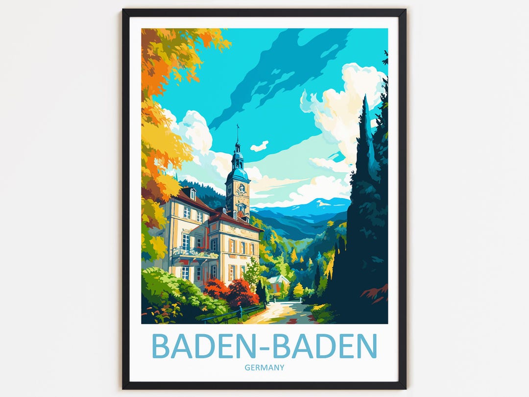 Baden-baden Travel Print Wall Decor Wall Art Baden-baden Wall Hanging ...
