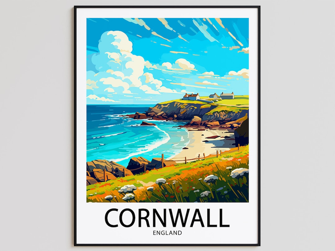 Cornwall Travel Poster Cornwall Print England Art Print Cornwall Gift ...