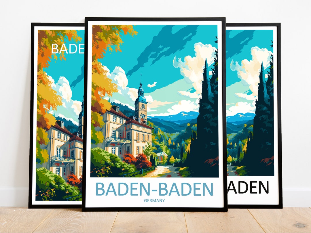 Baden-baden Travel Print Art Baden-baden Poster Germany Wall Art Decor ...