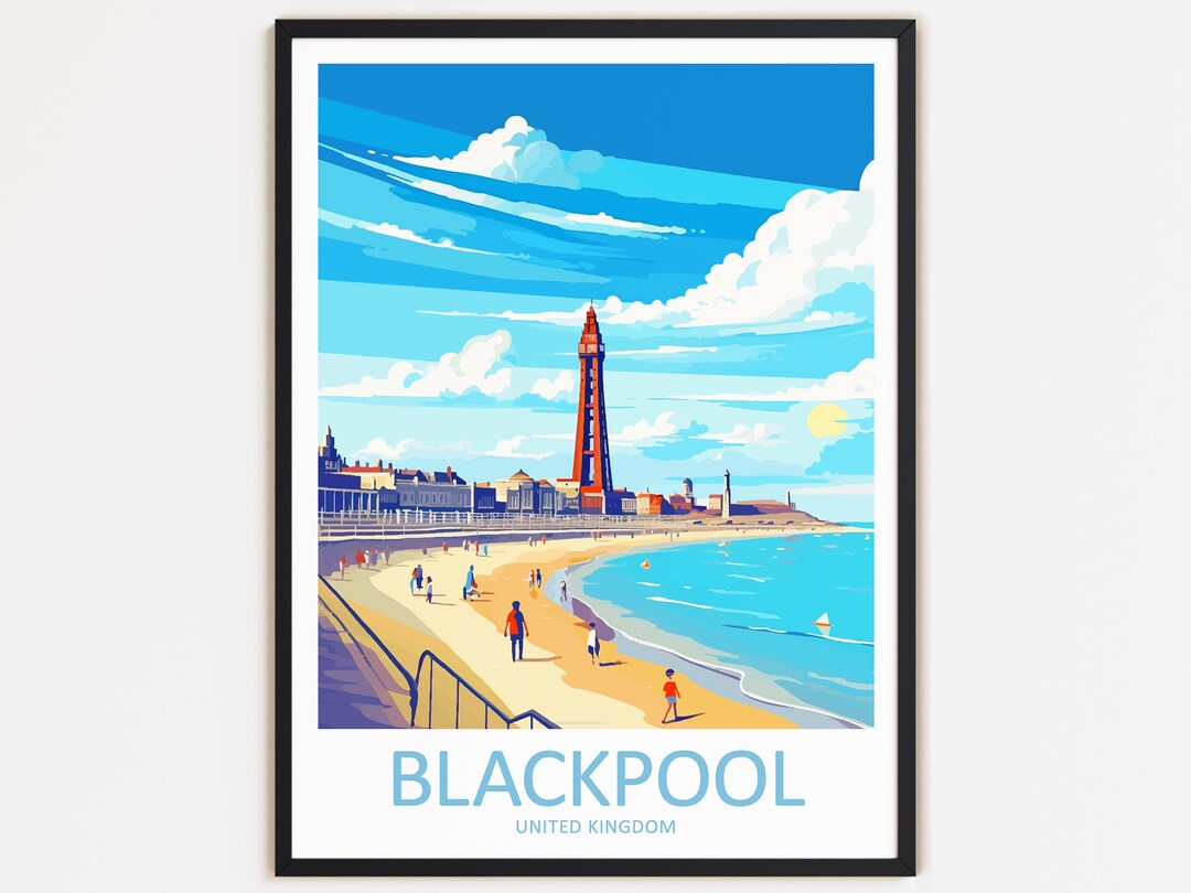 Blackpool Travel Print Wall Decor Wall Art Blackpool Wall Hanging Home ...