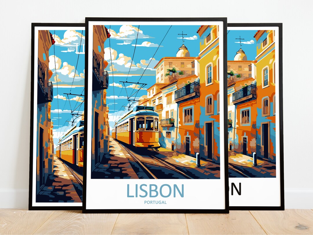 Lisbon Travel Print Art Lisbon Poster Portugal Wall Art Decor Lisbon ...