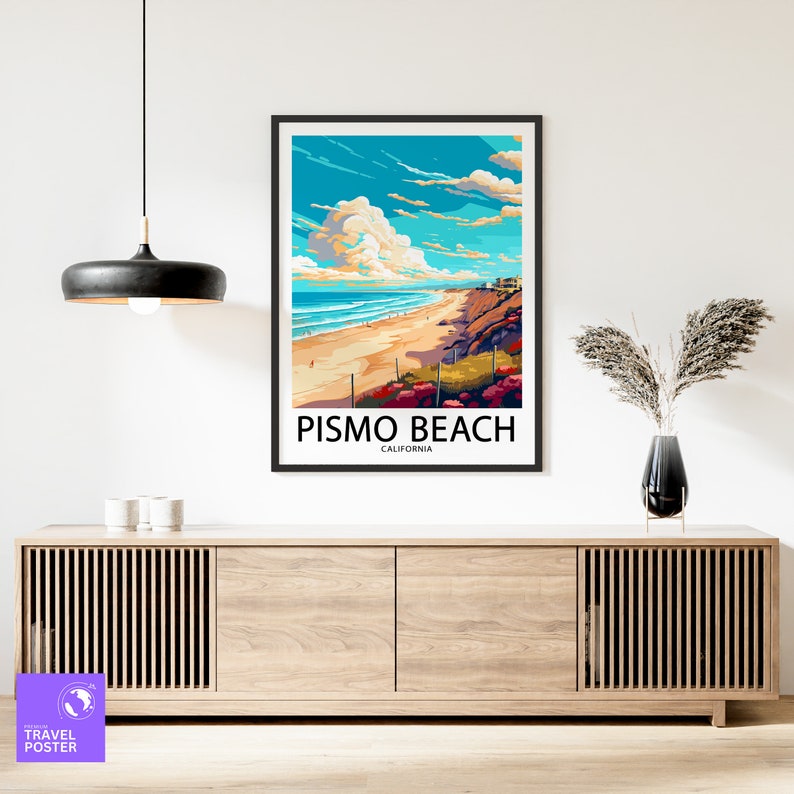 Pismo Beach Travel Poster Pismo Beach Print California Art - Etsy