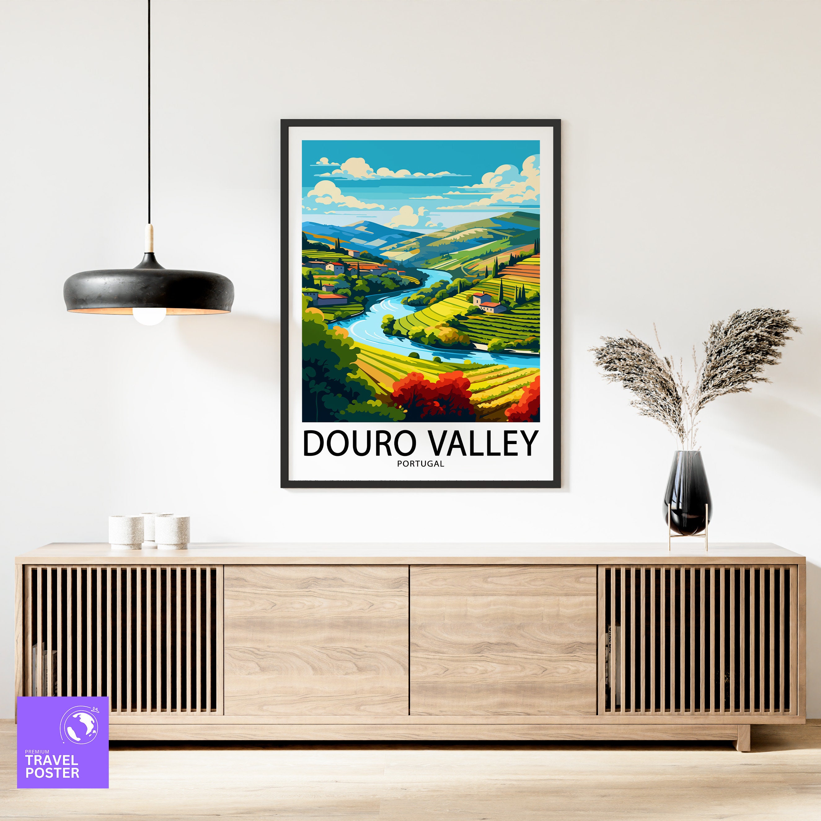 Douro Valley Travel Poster Douro Valley Print Portugal Art - Etsy