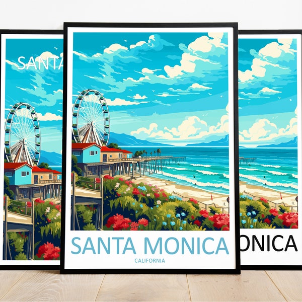 Santa Monica Poster - Etsy