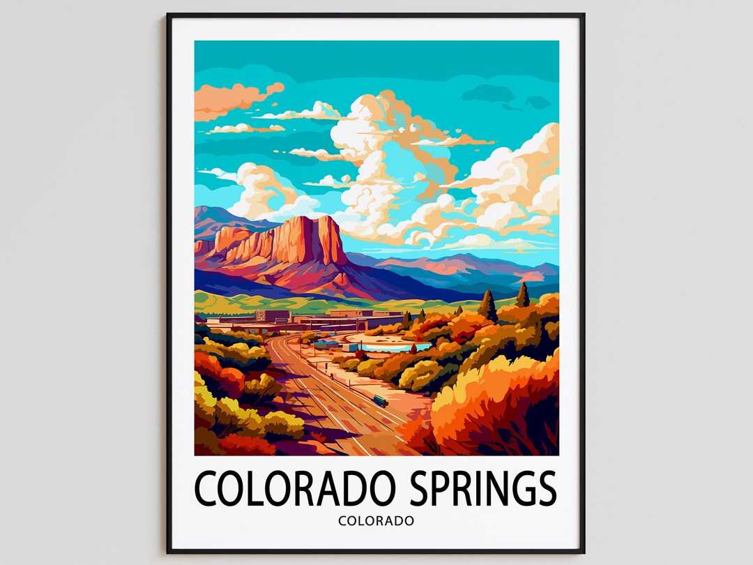 Colorado Springs Travel Poster Colorado Springs Print Colorado Art ...