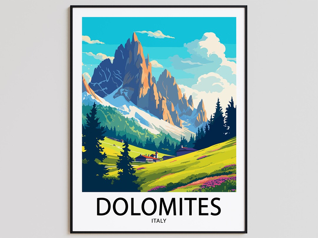 Dolomiten Reise Poster Dolomiten Print Italien Kunstdruck - Etsy