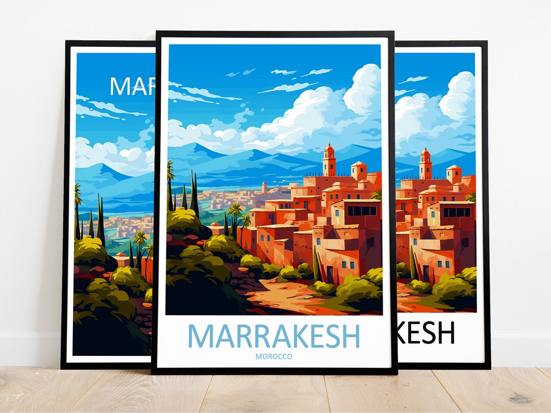 Marrakesh Travel Poster Marrakesh Print Morocco Art Print Marrakesh ...