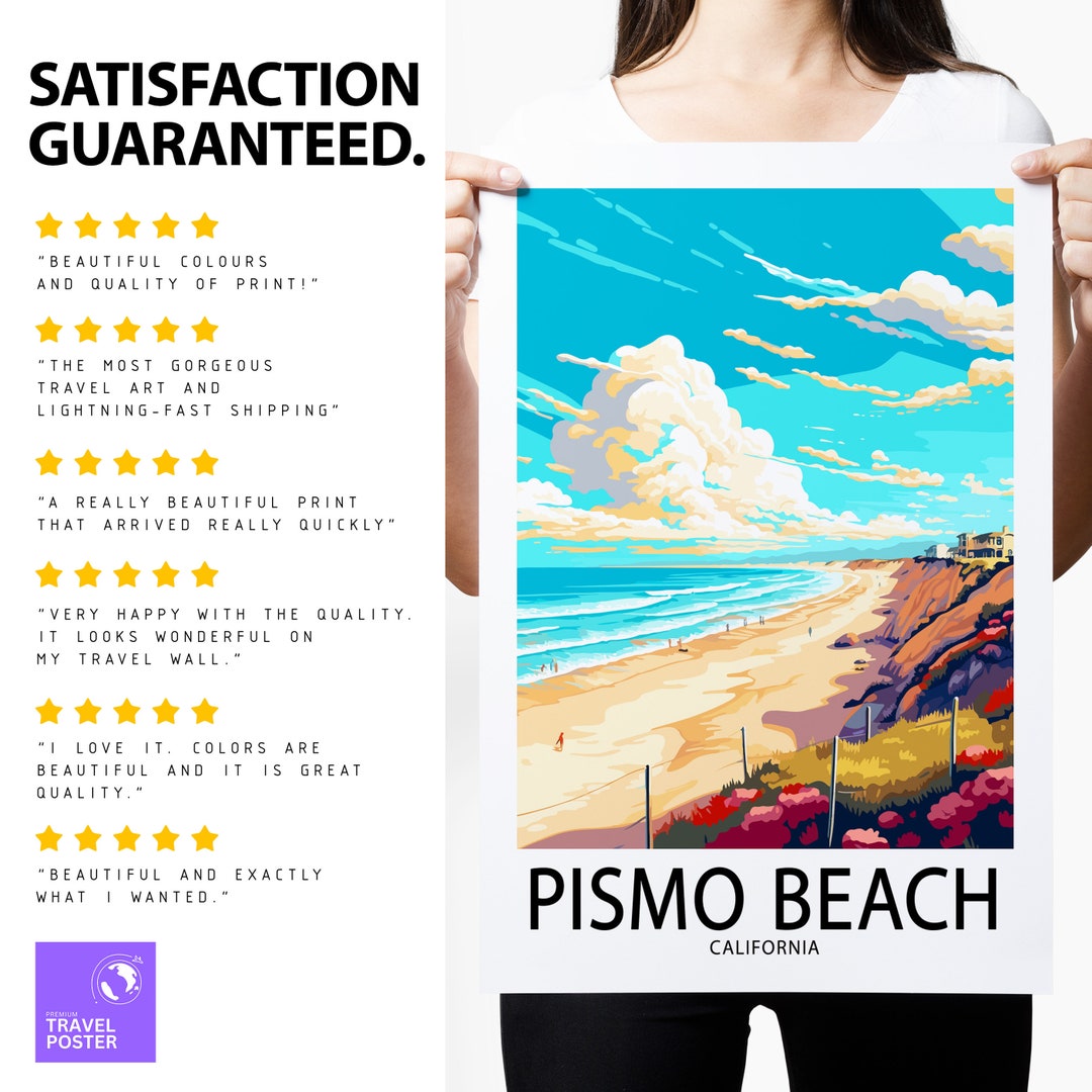Pismo Beach Travel Poster Pismo Beach Print California Art - Etsy