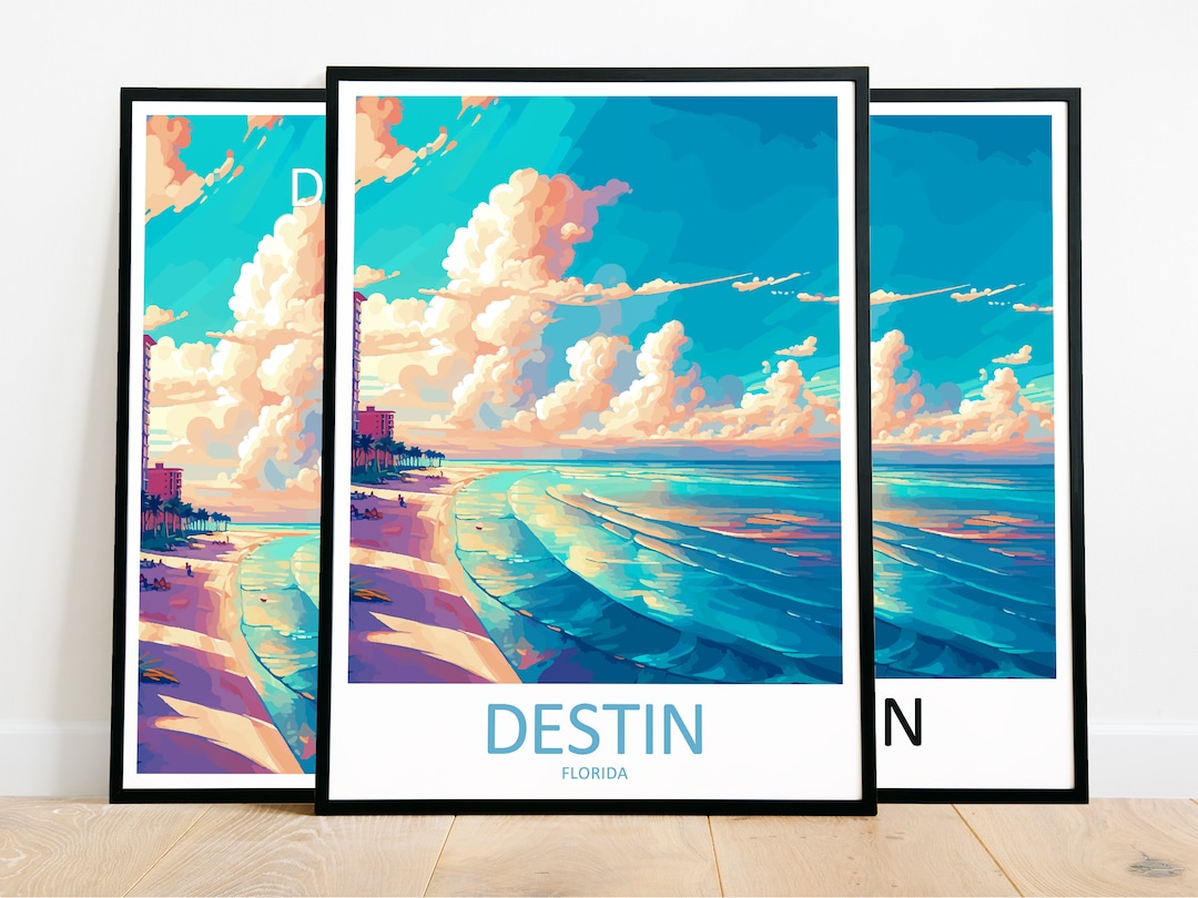 Destin Travel Print Art Destin Poster Florida Wall Art Decor Destin ...