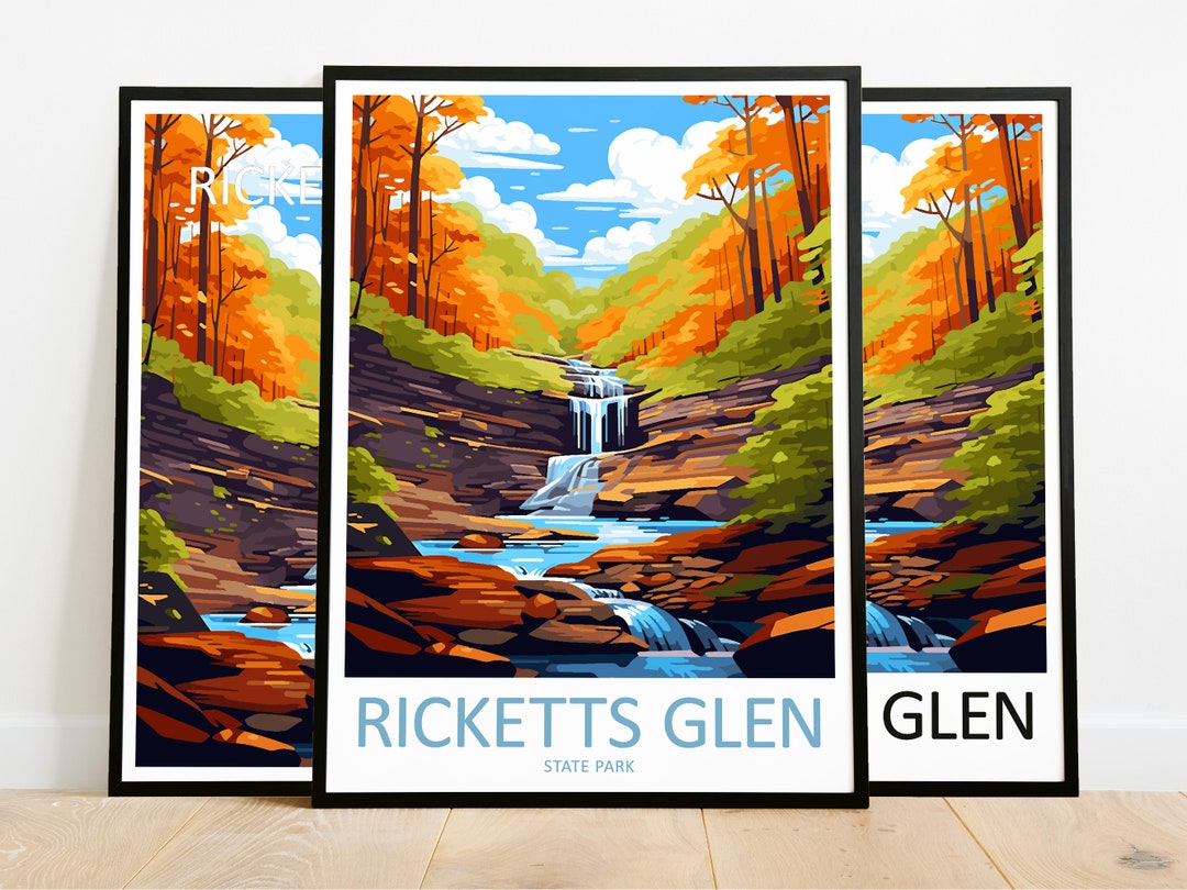 Ricketts Glen Travel Print Ricketts Glen Art Poster State Park Art ...