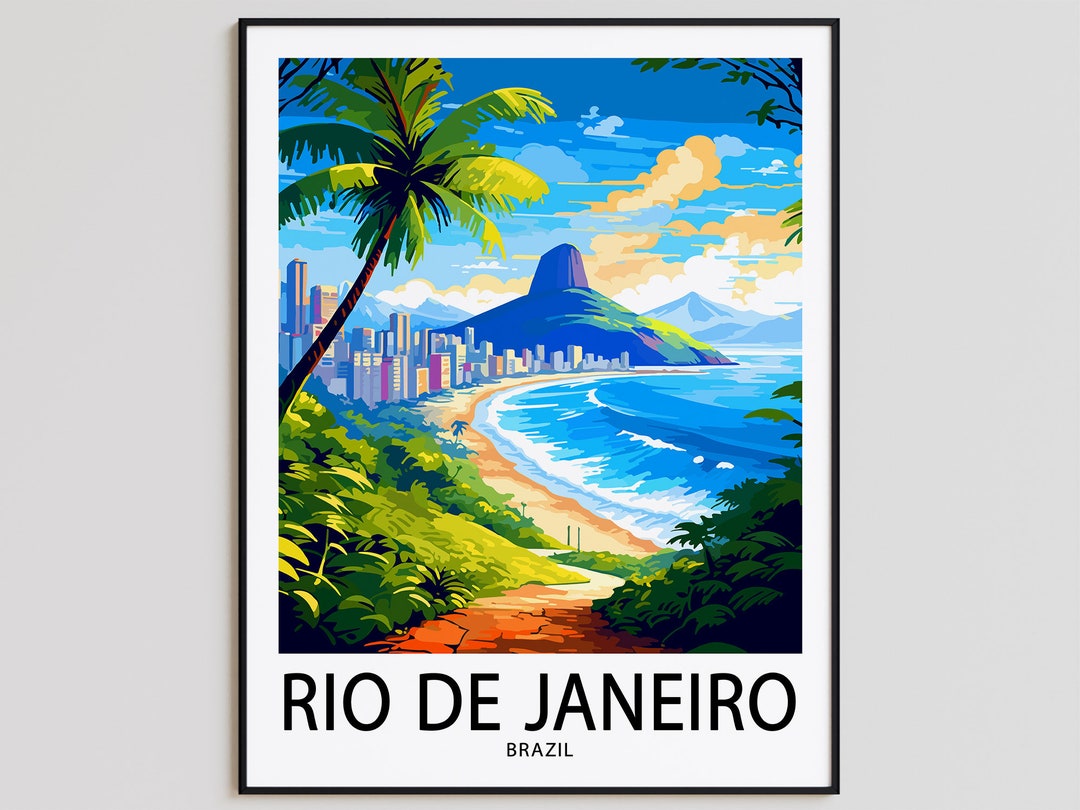Rio De Janeiro Travel Poster Rio De Janeiro Print Brazil Art Print Rio ...